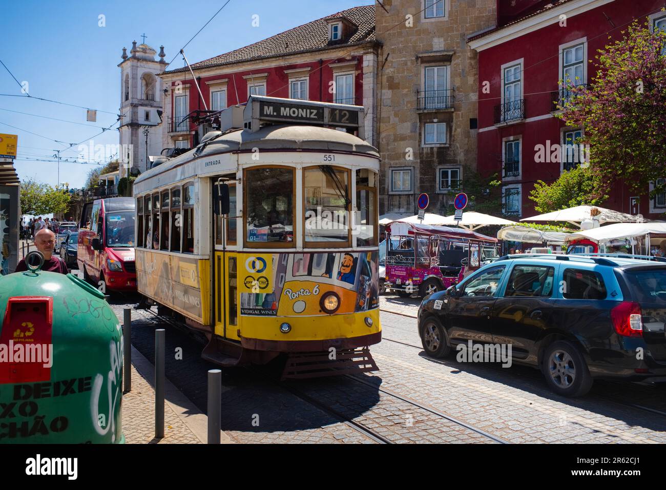 Number 12 tram in the tourist area of Lisbon Stock Photo - Alamy