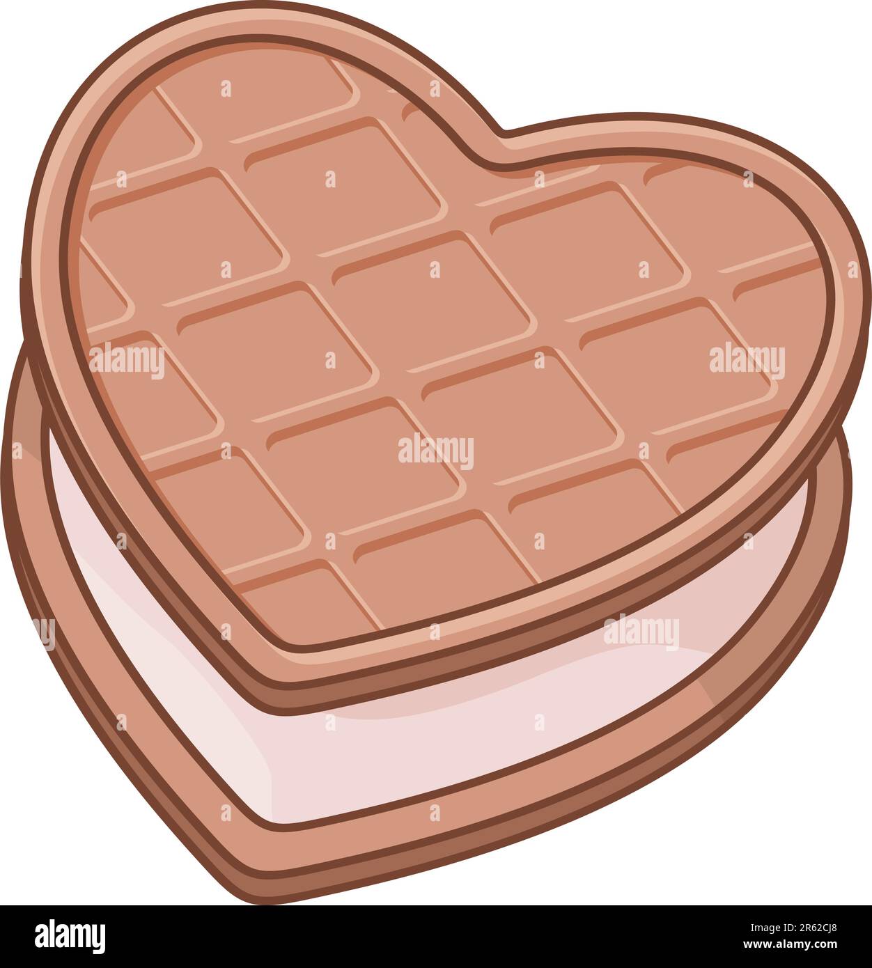 Heart shaped biscuit stuffed with pink cream Stock Vector Image & Art ...