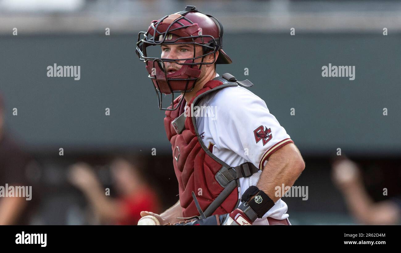 Boston College catcher Peter Burns (18) during an NCAA baseball game on ...