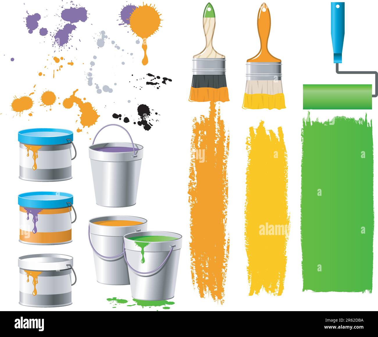 Renewal things - brushes, buckets and paint Stock Vector Image & Art ...