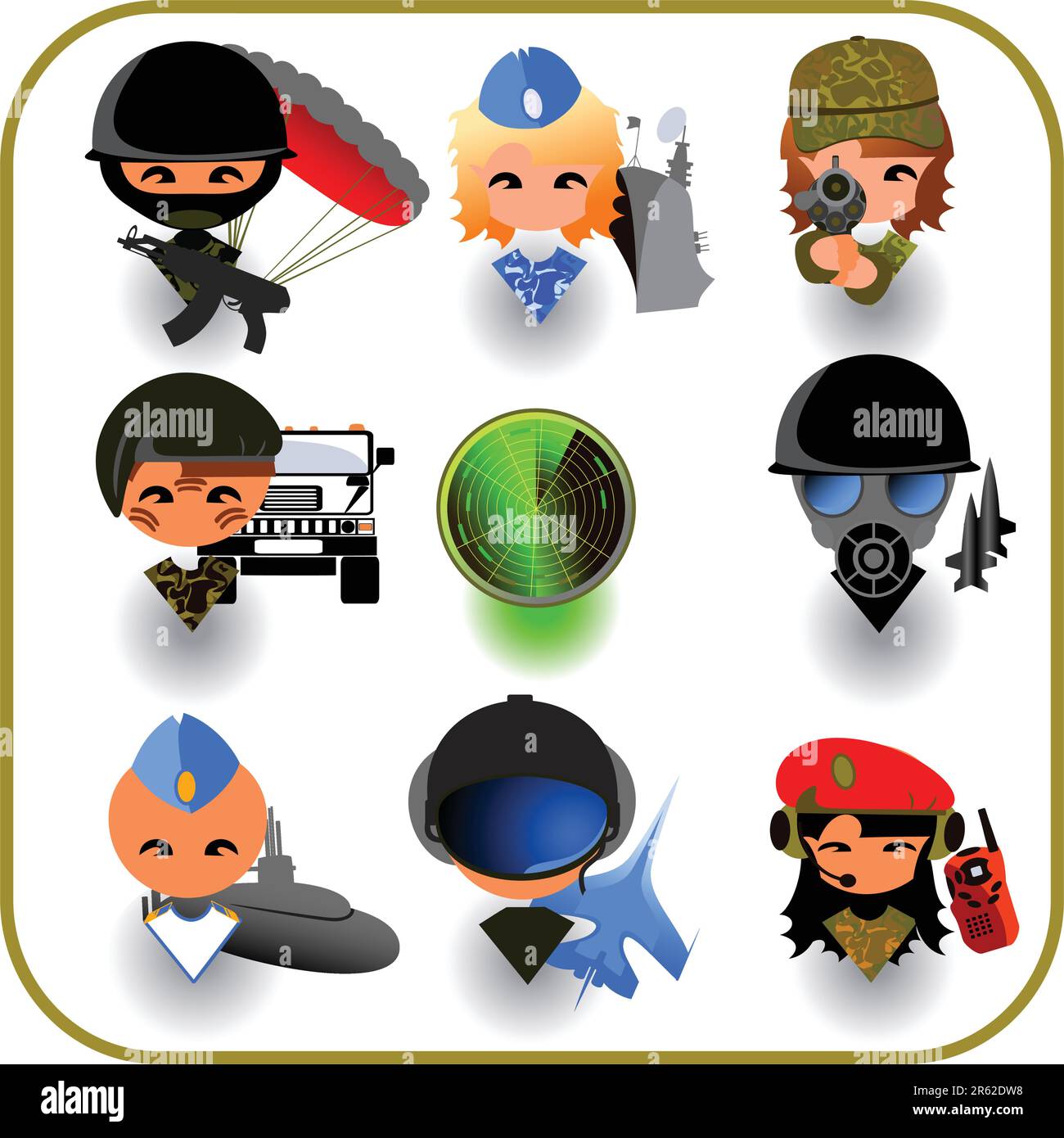 Military Industry Icons Stock Vector Image & Art - Alamy