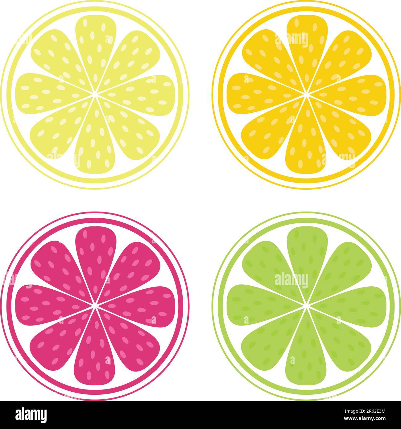 Lemon, lime, orange and red grapefruit isolated on white background ...