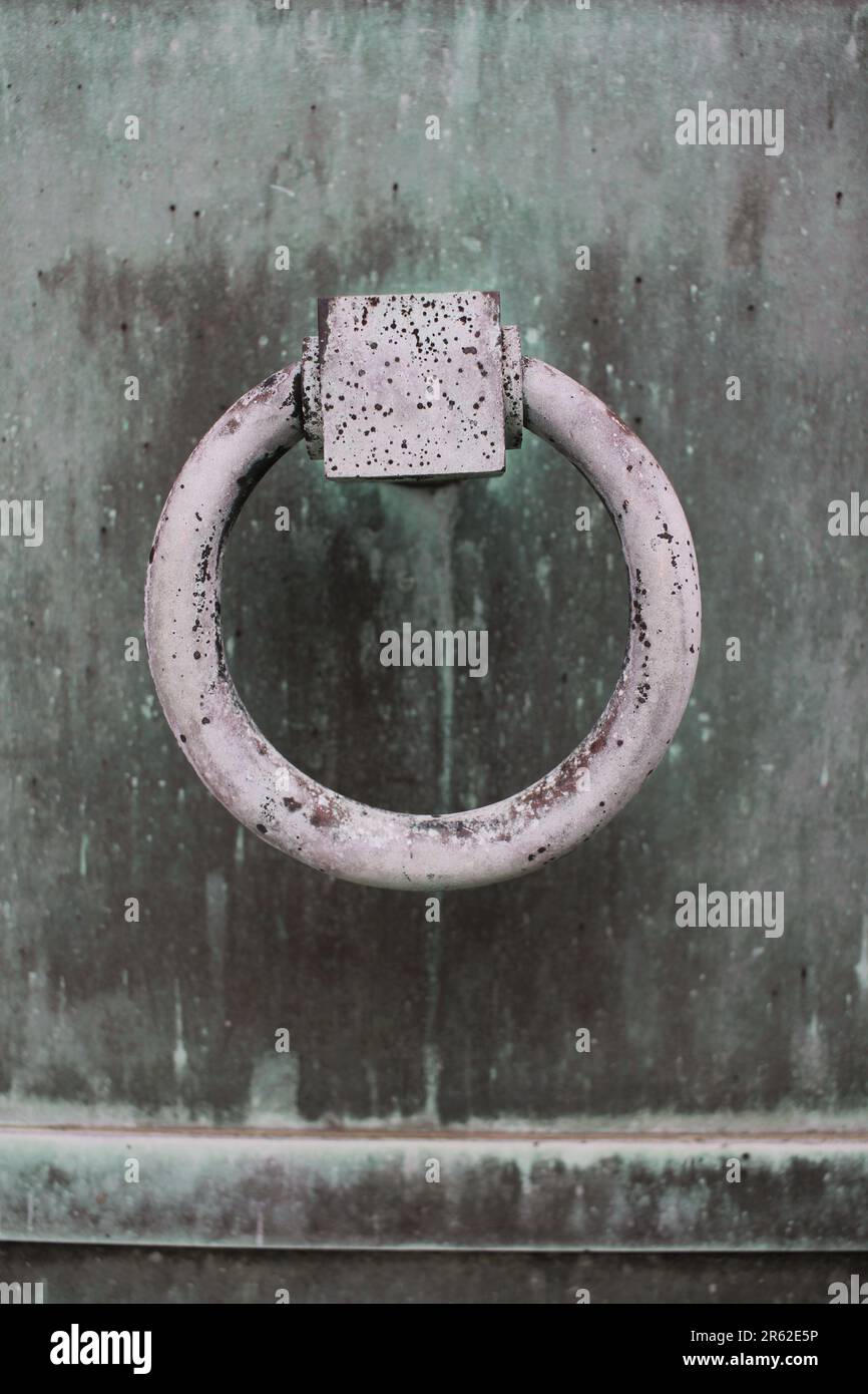 A round door handle protecting a traditional medieval gate Stock Photo ...