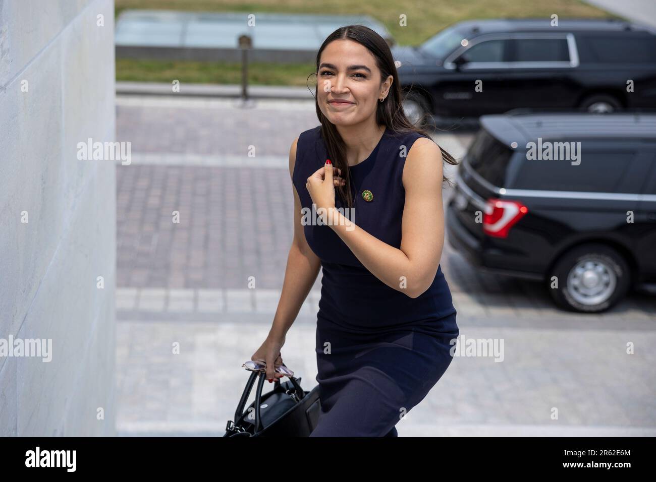 Rep. Alexandria Ocasio-Cortez (D-N.Y.) arrives for a vote at the U.S ...