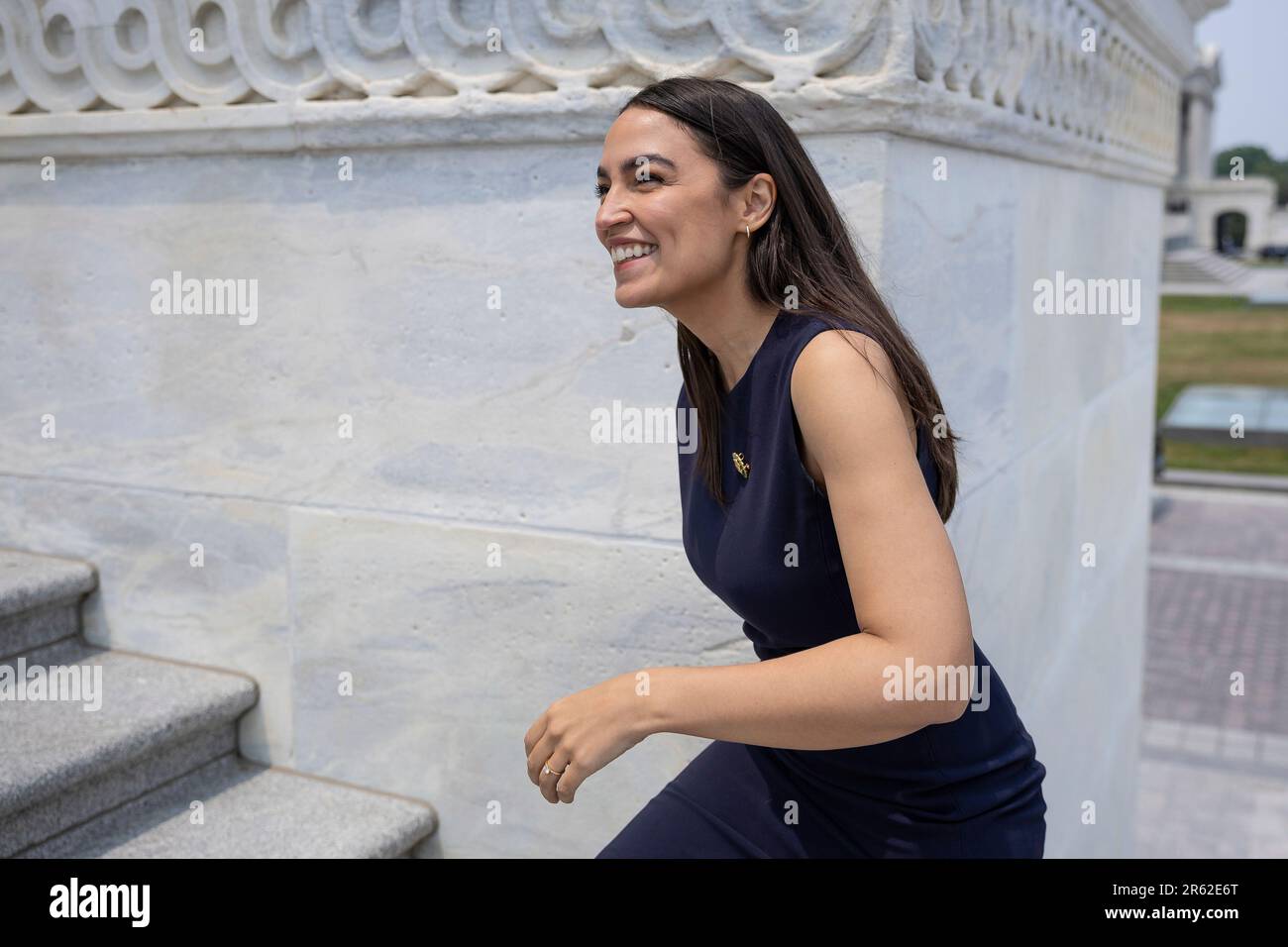Rep. Alexandria Ocasio-Cortez (D-N.Y.) arrives for a vote at the U.S ...