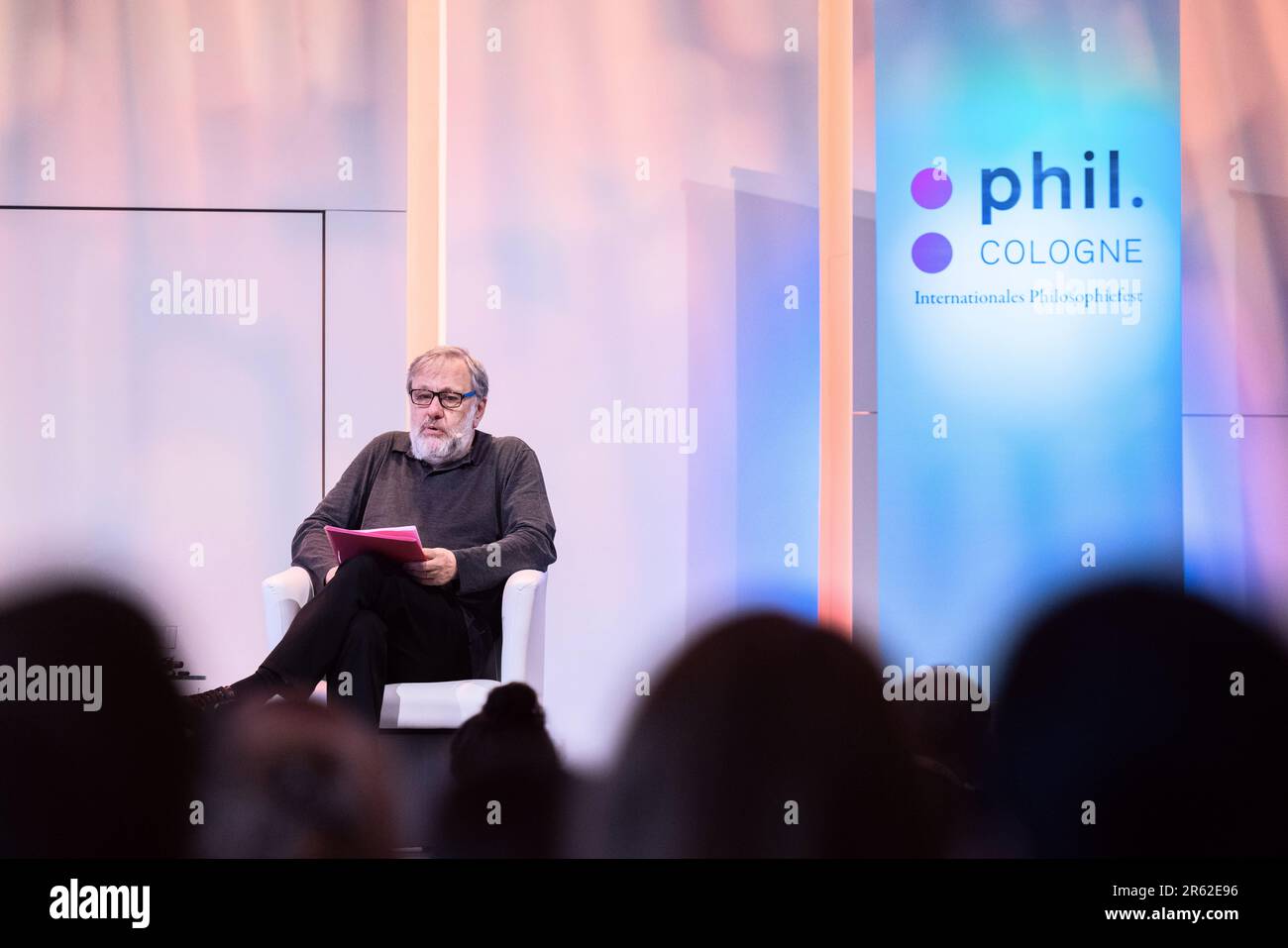 Cologne, Germany. 06th June, 2023. Slavoj Zizek, Slovenian philosopher ...