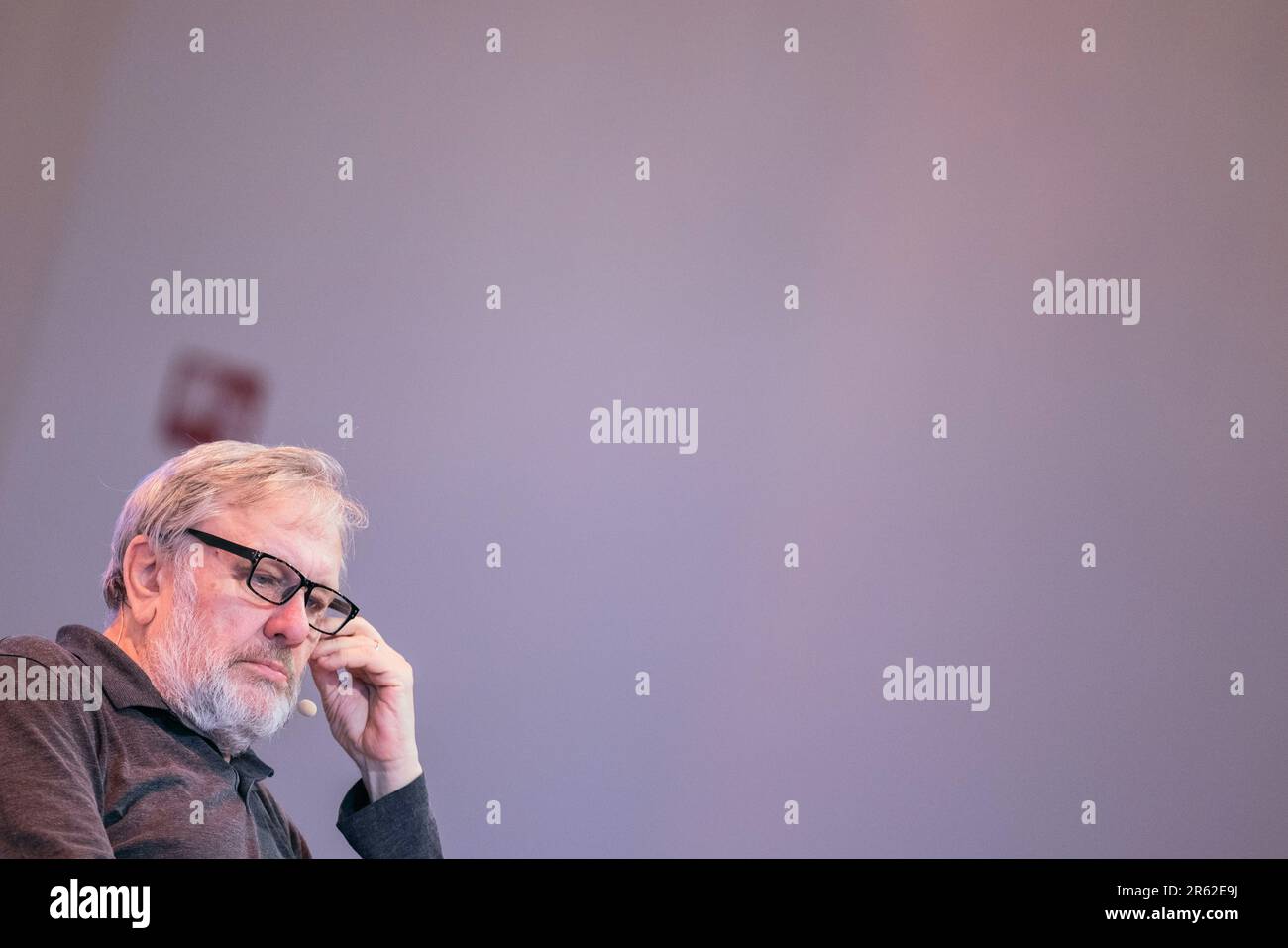 Cologne, Germany. 06th June, 2023. Slavoj Zizek, Slovenian philosopher ...