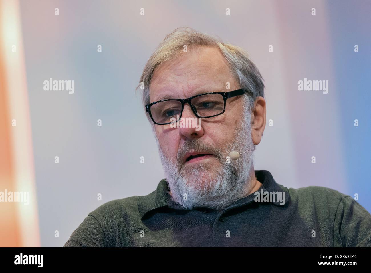Cologne, Germany. 06th June, 2023. Slavoj Zizek, Slovenian philosopher ...