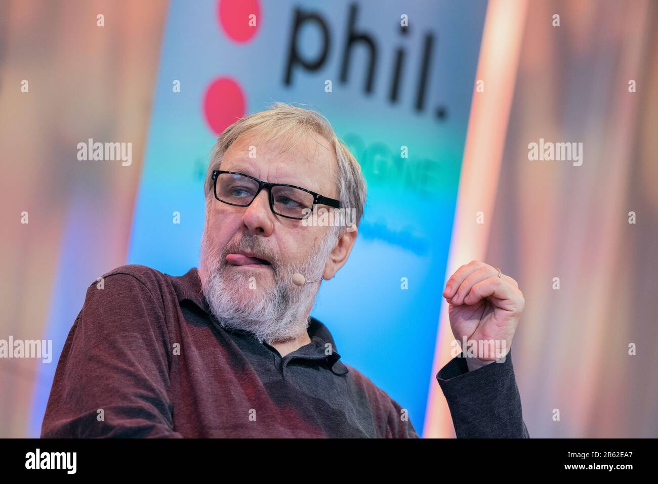 Cologne, Germany. 06th June, 2023. Slavoj Zizek, Slovenian philosopher ...
