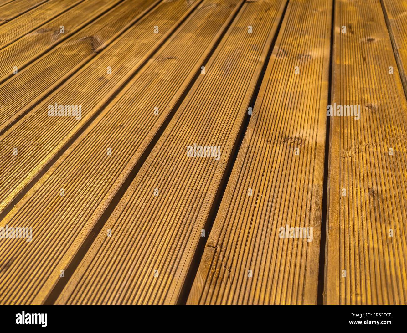 Siberian larch fluted wood terrace impregnated with oil before painting ...