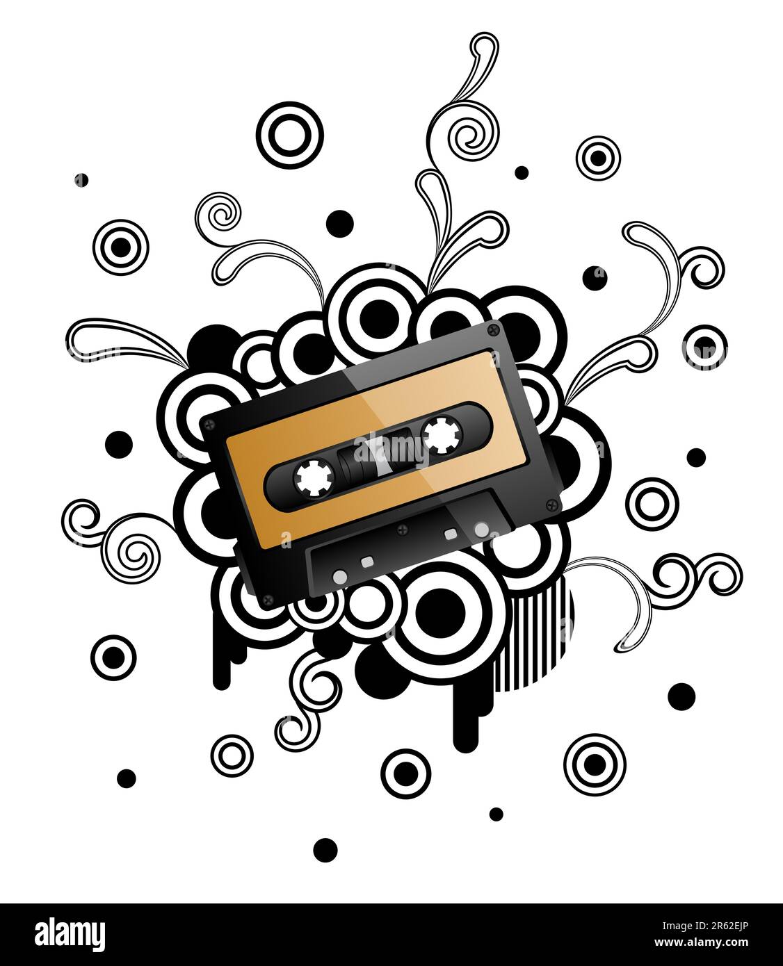 Abstract retro background with audio tape. Vector illustration Stock ...