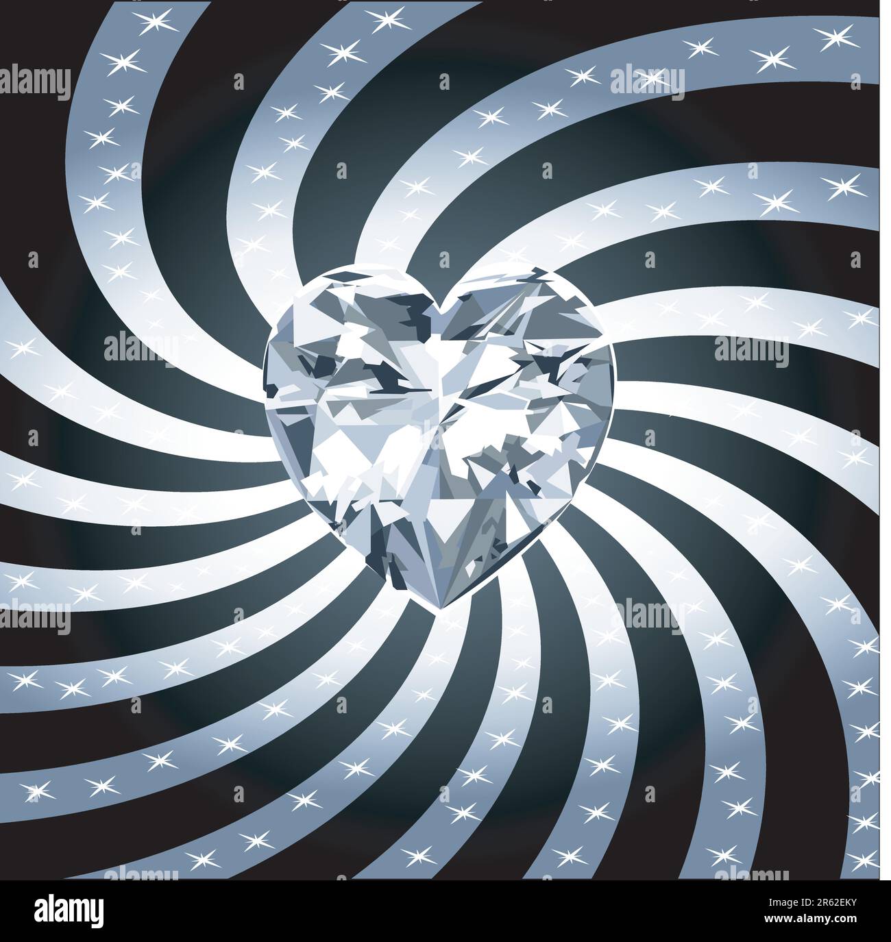 Vector Illustration of Red Shiny Heart with Rays Stock Vector Image ...