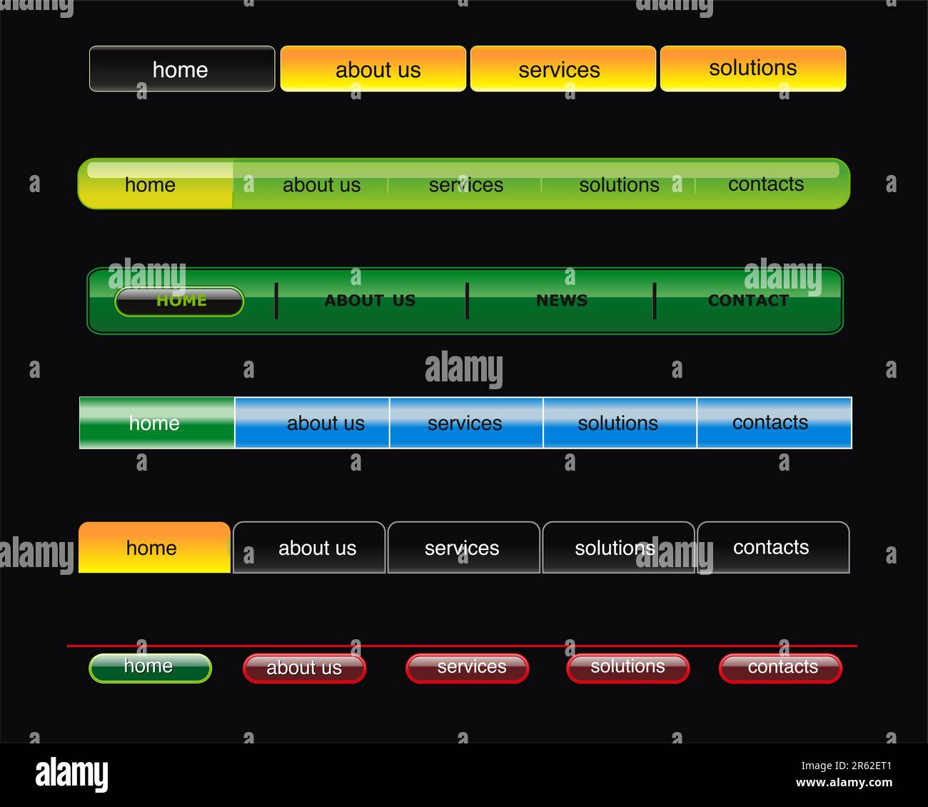 vector web bar with buttons Stock Vector Image & Art - Alamy