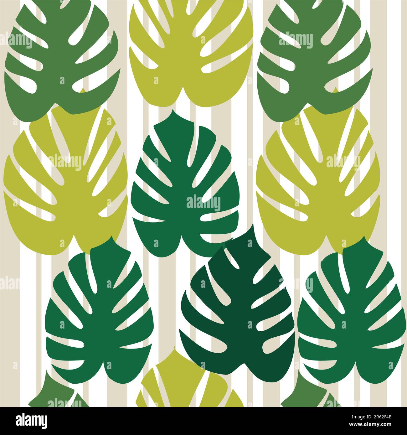 Monstera deliciosa floral background, seamlessnpattern. Vector ...