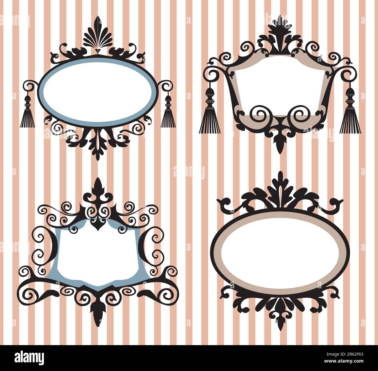 Set of vintage frames, vector illustration. File included Eps v8 and ...