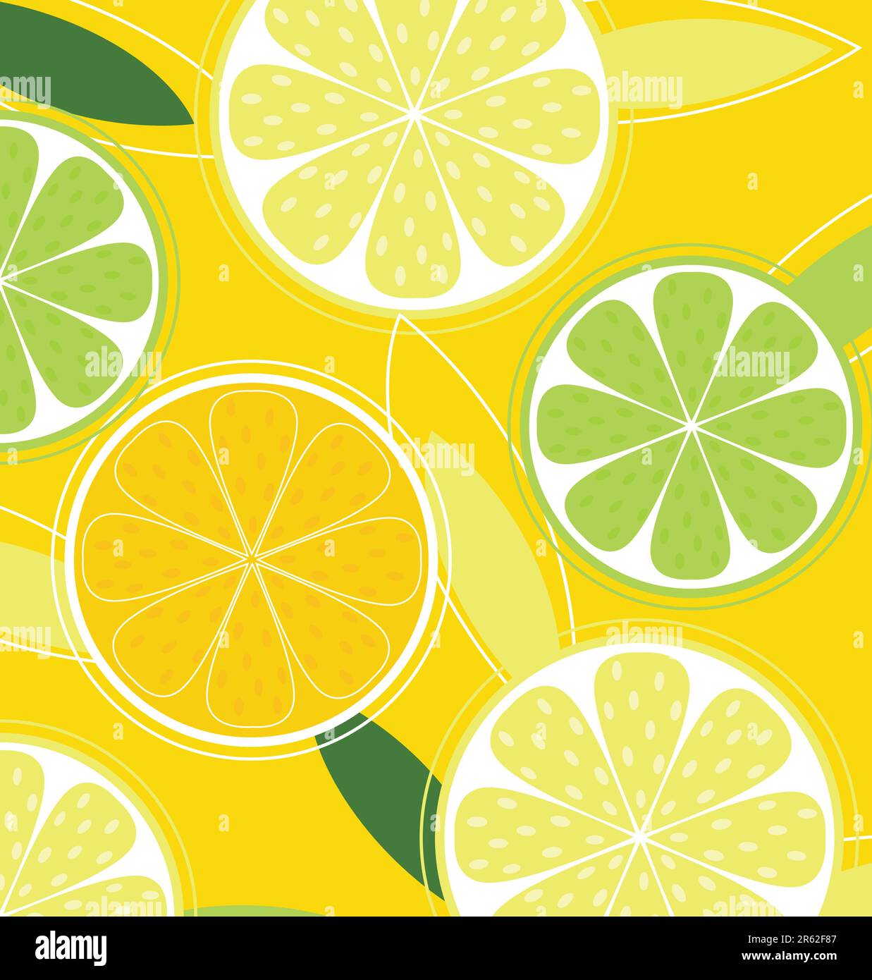 Citrus texture background with slices of lemon, lime and orange. Vector ...