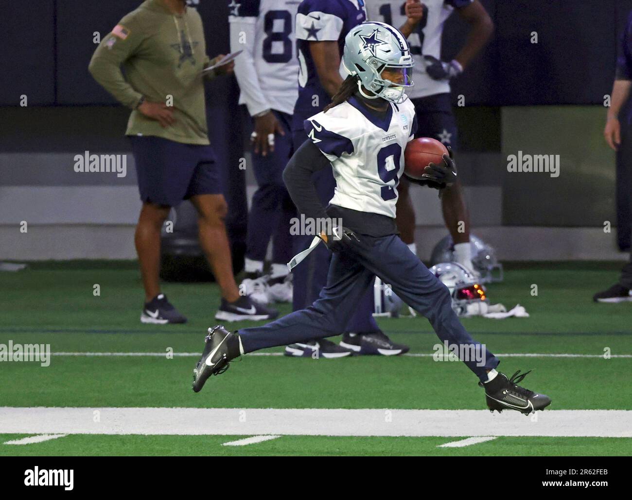 Dallas Cowboys wide receiver KaVontae Turpin (9) returns a kick during ...