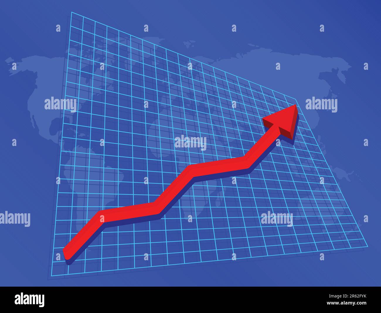 Background showing graph with rising profits on world map Stock Vector ...