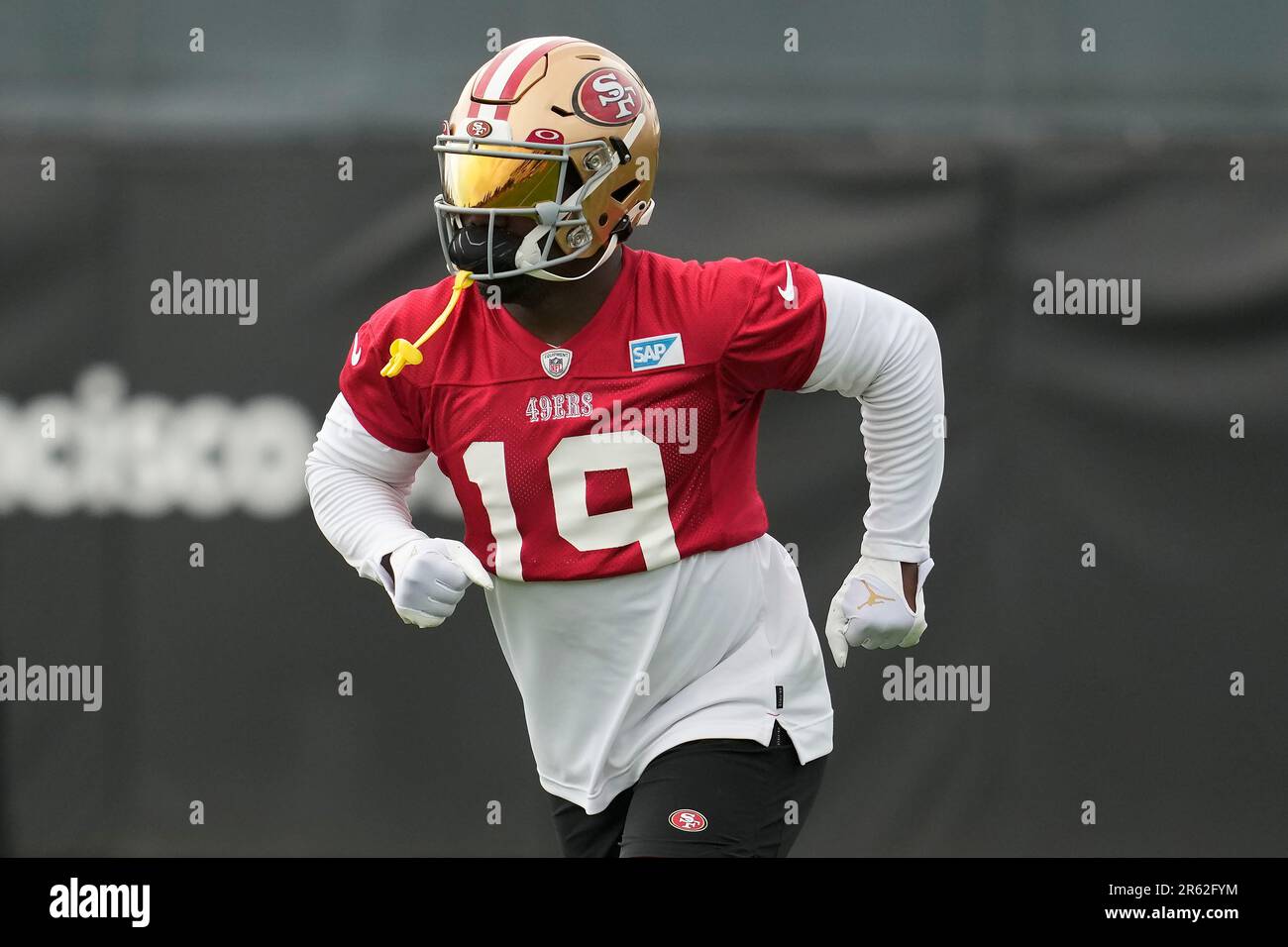 San Francisco 49ers' Deebo Samuel takes part in an NFL football ...