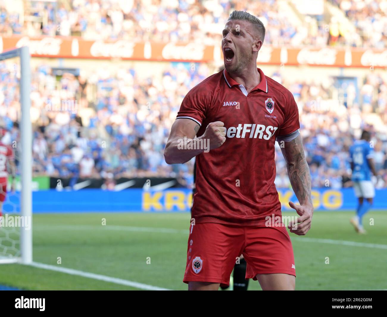 GENK -Toby Alderweireld of Royal Antwerp FC celebrates the national ...