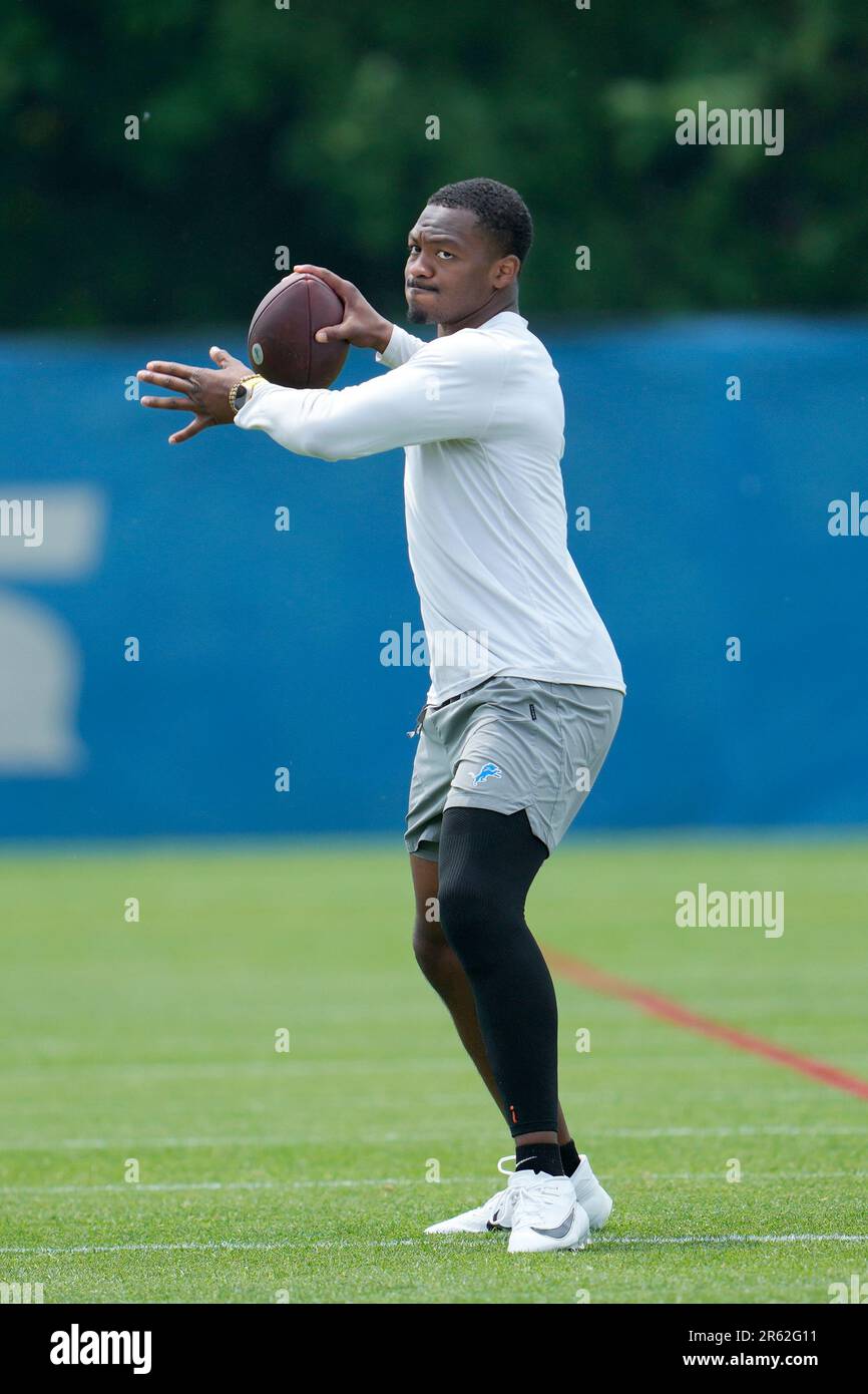Detroit Lions quarterback Hendon Hooker throws after an NFL football ...