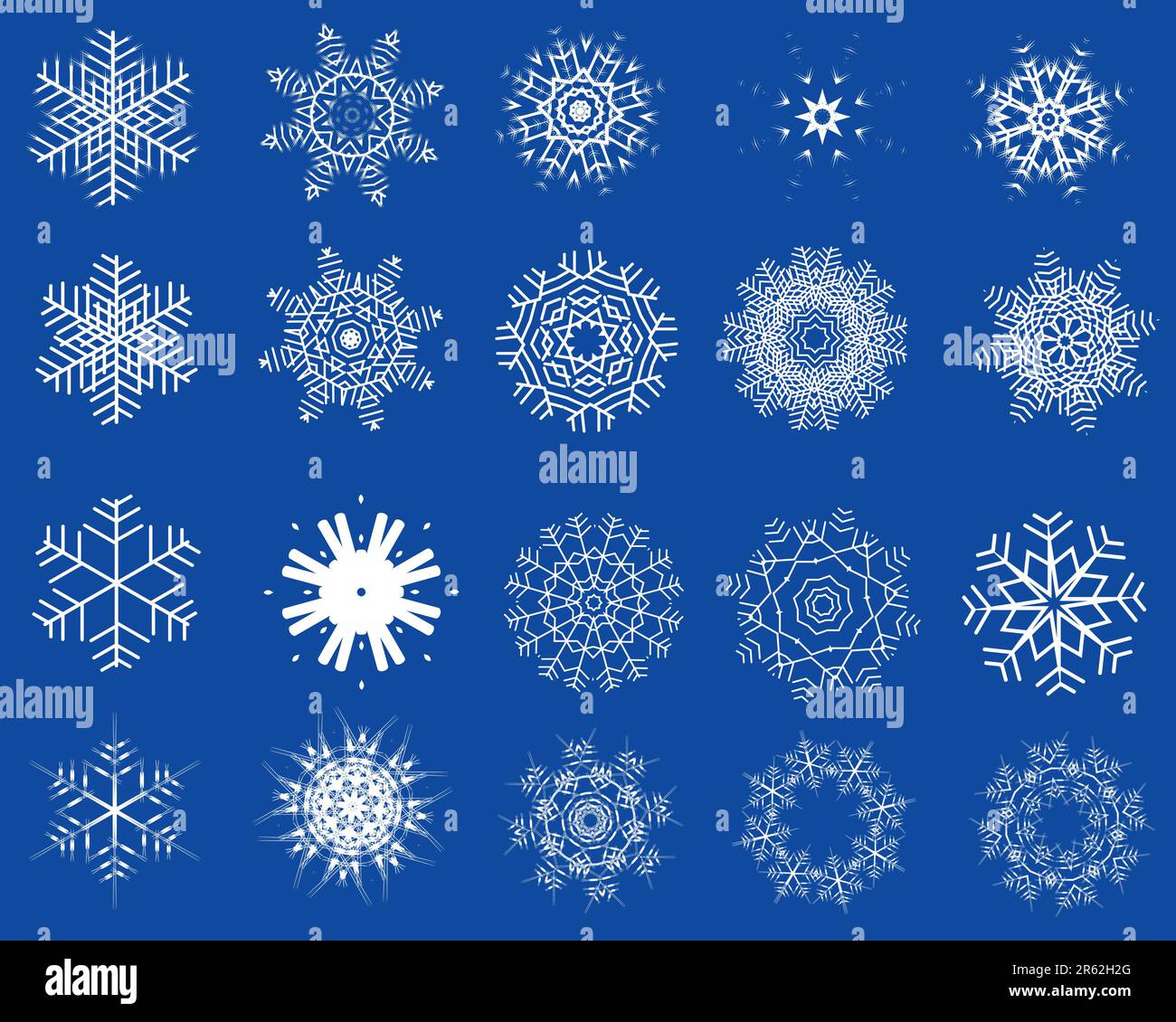 Big collection of winter snowflakes for designer use Stock Vector Image ...