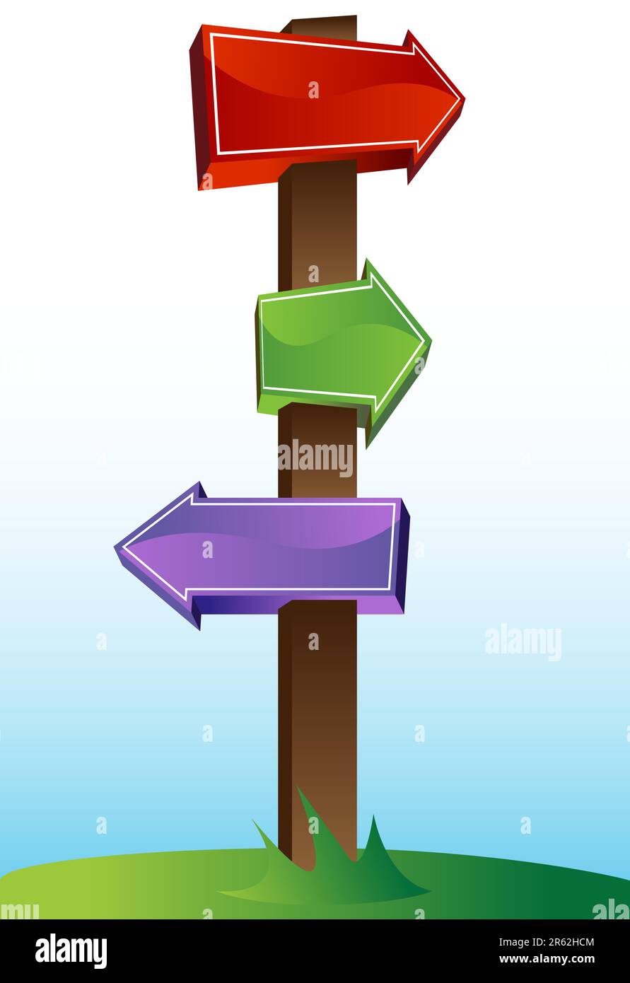 Cartoon road sign hi-res stock photography and images - Alamy