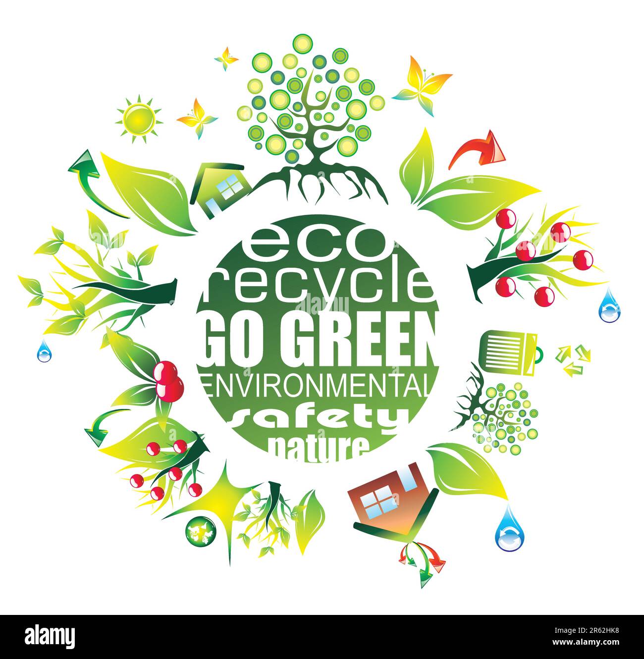 Abstract Environment and Eco Background for Green Flyers Stock Vector ...