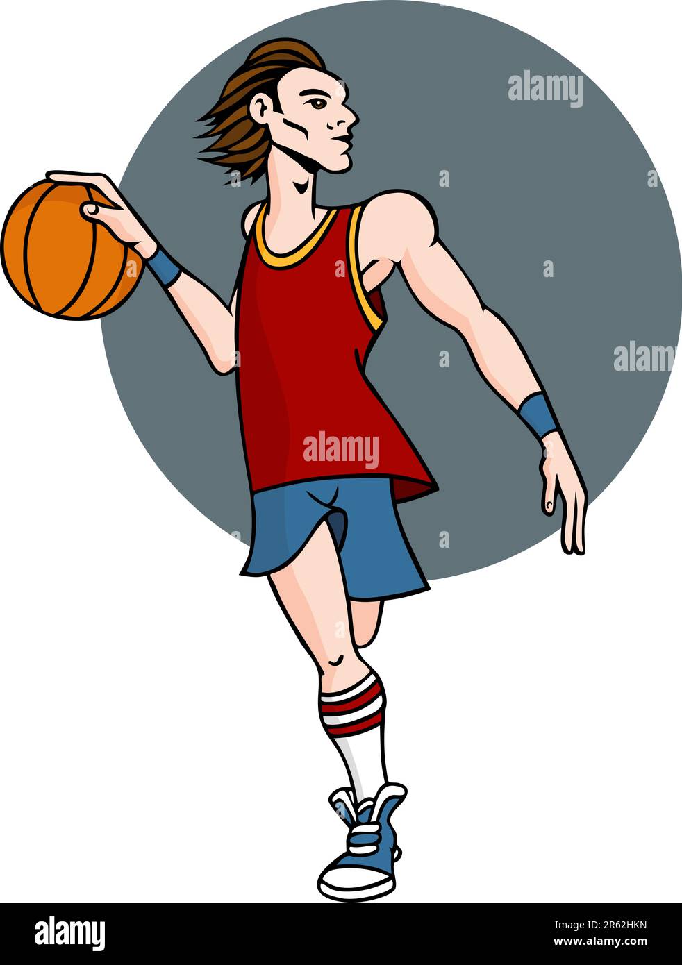 Cartoon basketball player isolated on a white background Stock Vector ...