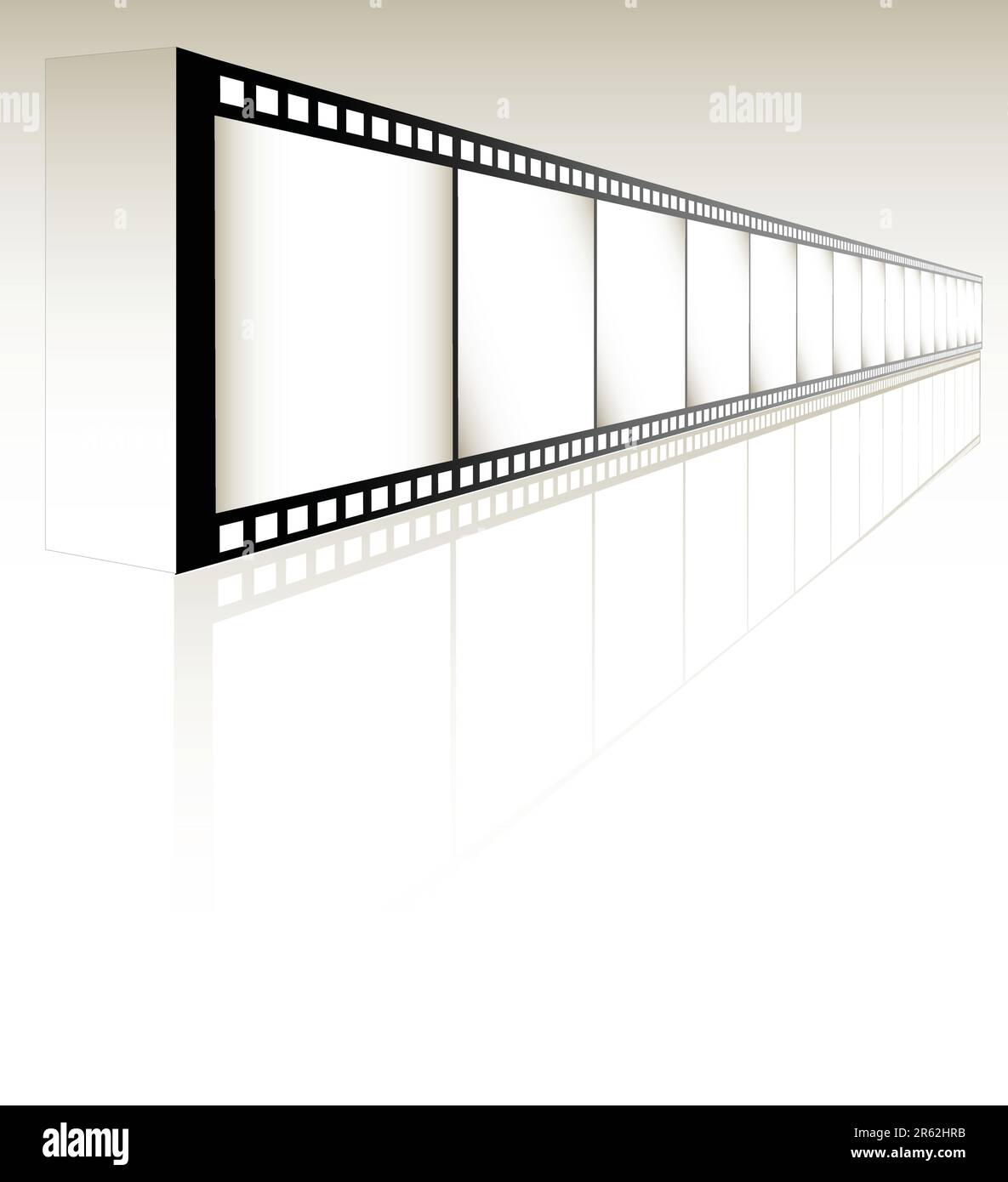 Film Strip on white with reflection (Vector image fully resizable and ...