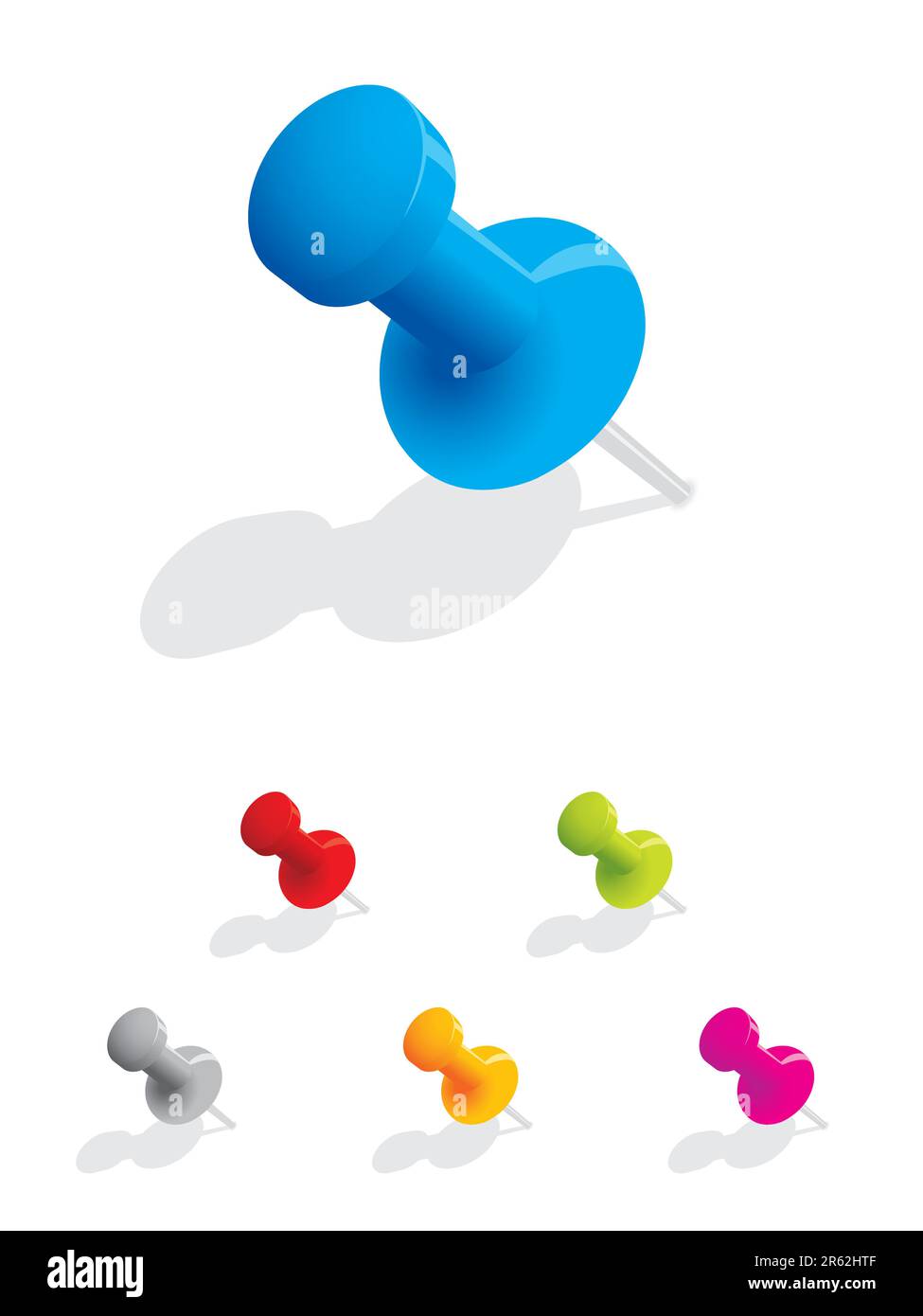 Set of colourful push pins. Please check my portfolio for more ...