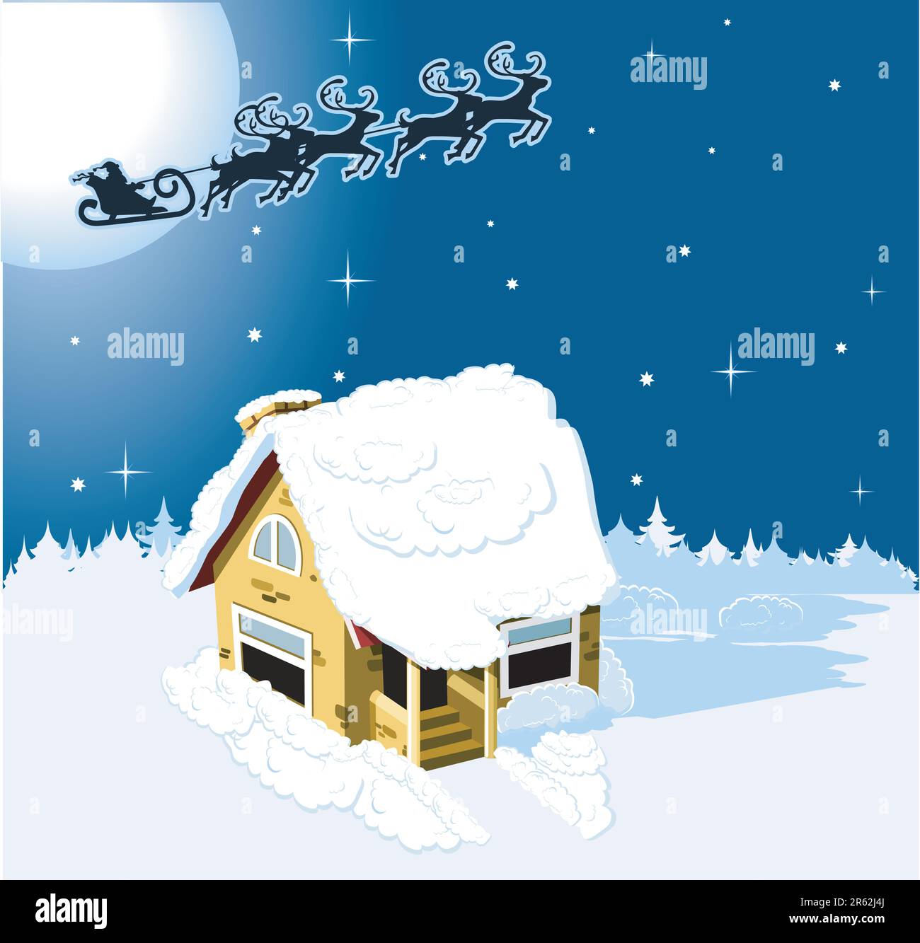 Full moon on christmas Stock Vector Images - Alamy