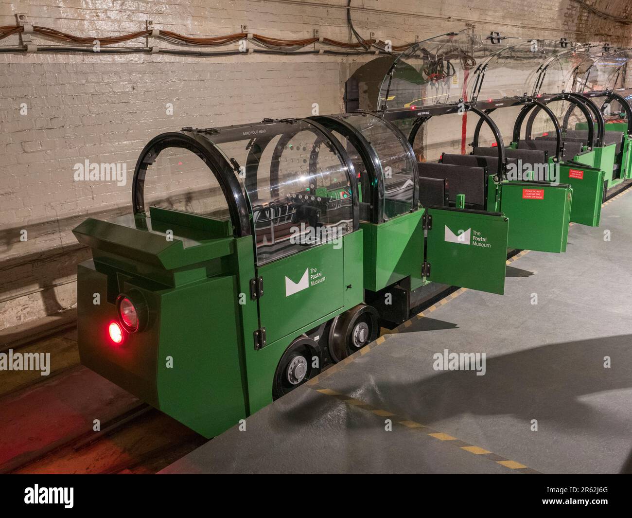 One of the converted tourist trains used at the Mail Rail Museum to ...