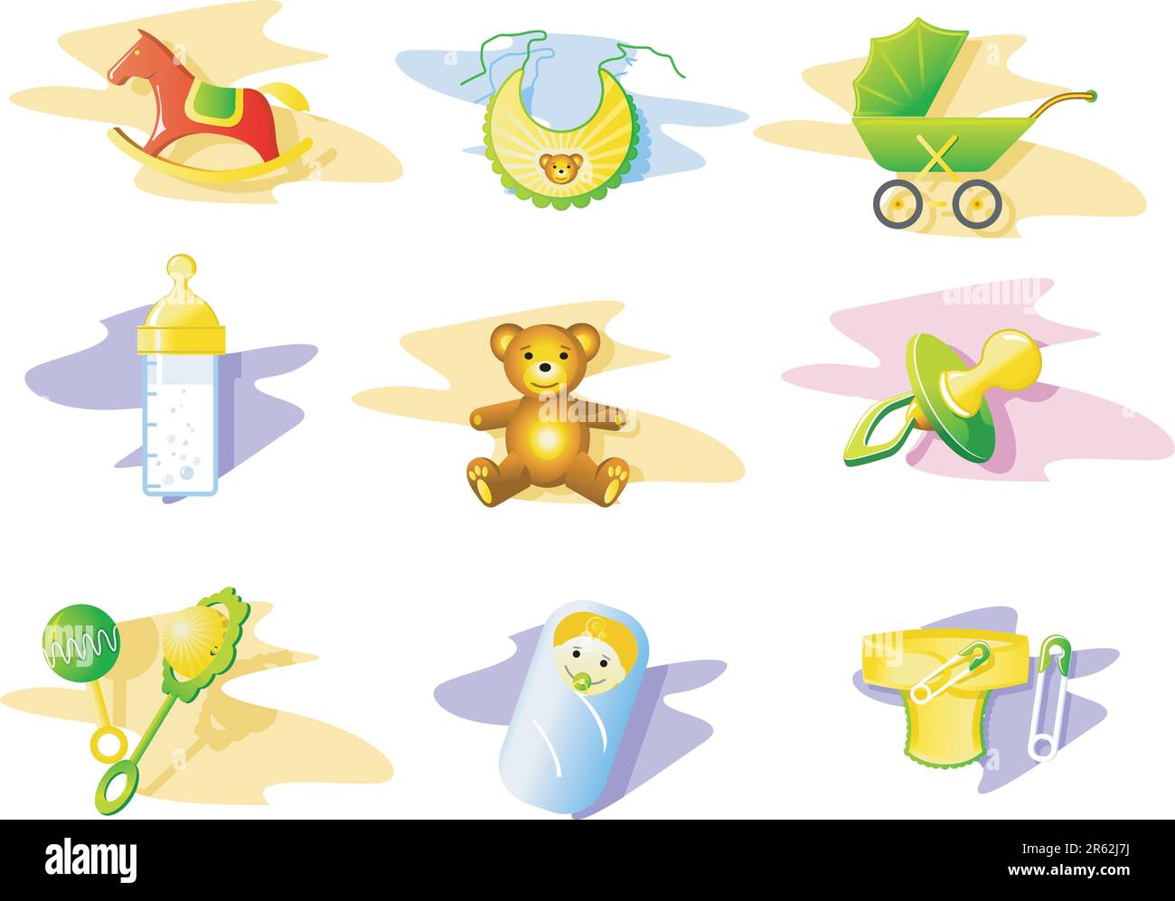 Icon set baby shower Cut Out Stock Images & Pictures - Alamy