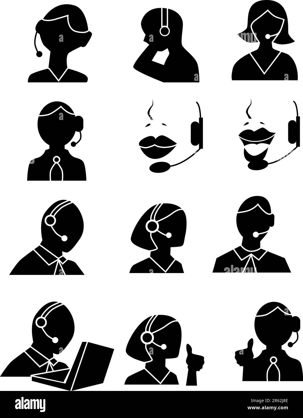 Customer service people icons isolated on a white background Stock ...