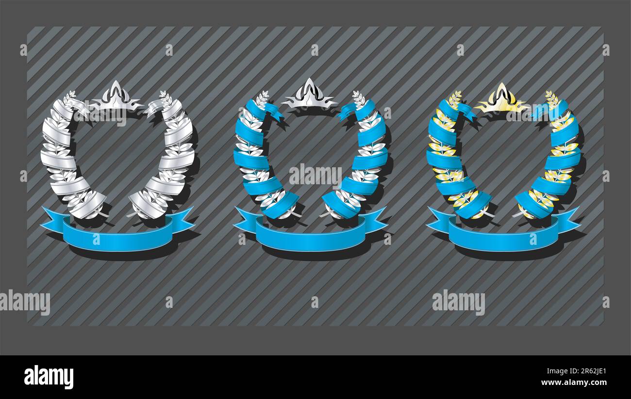 Silver Emblems and Insignia blank templates Stock Vector Image & Art ...