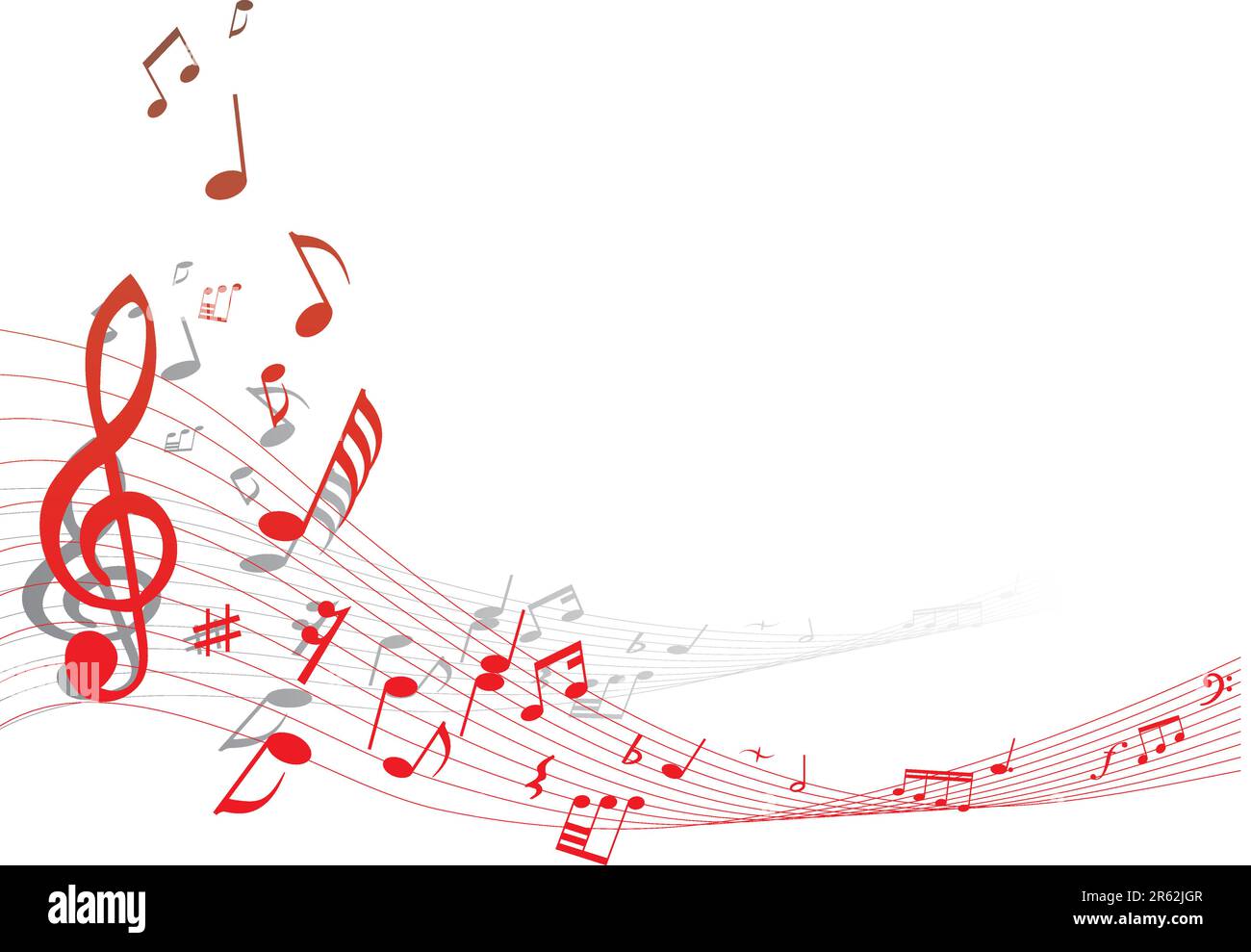 Musical note staff on the red background Stock Vector Image & Art - Alamy