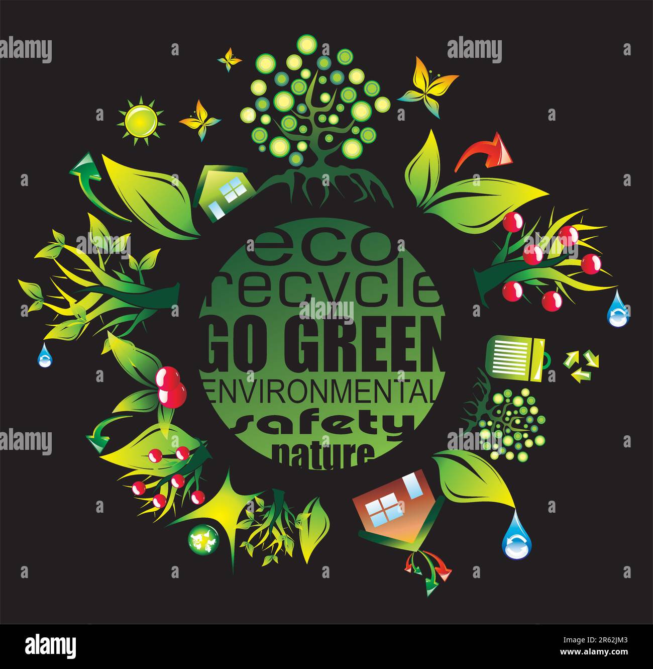 Abstract Environment and Eco Background for Green Flyers Stock Vector ...