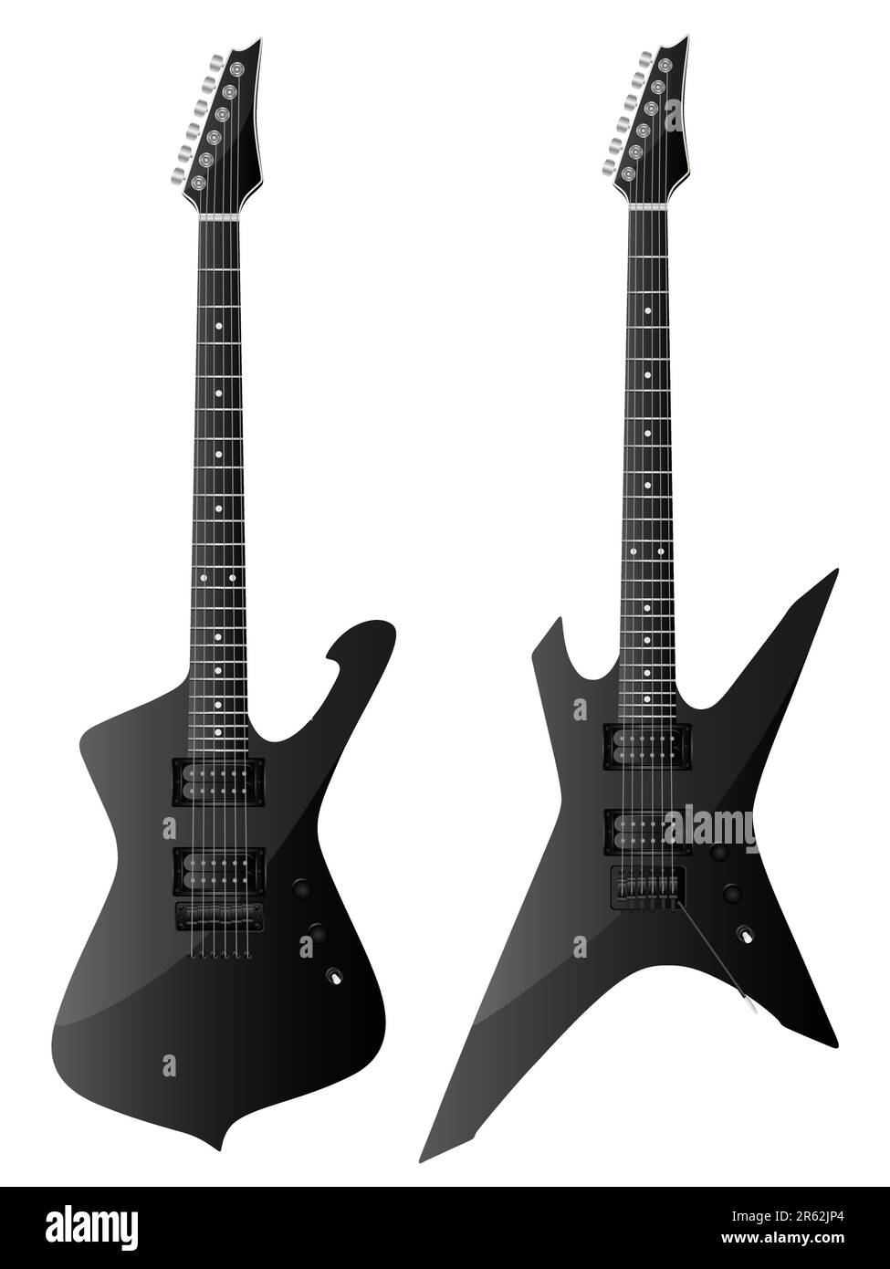 Electric guitars isolated on white. Vector illustration Stock Vector ...