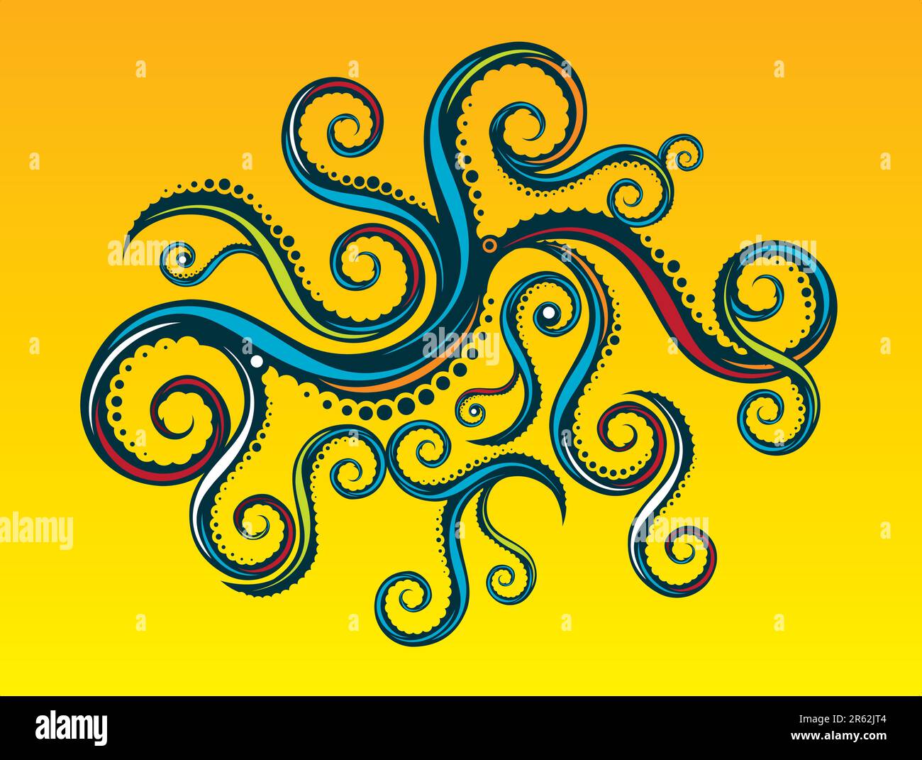 Curly color abstract shape design Stock Vector Image & Art - Alamy