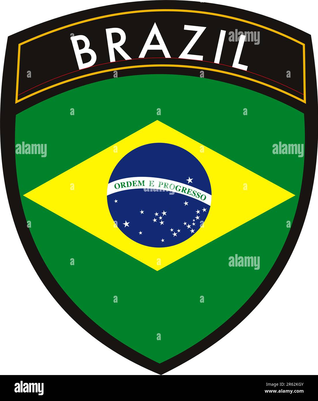 illustration of brazil vector patch flag Stock Vector Image & Art - Alamy