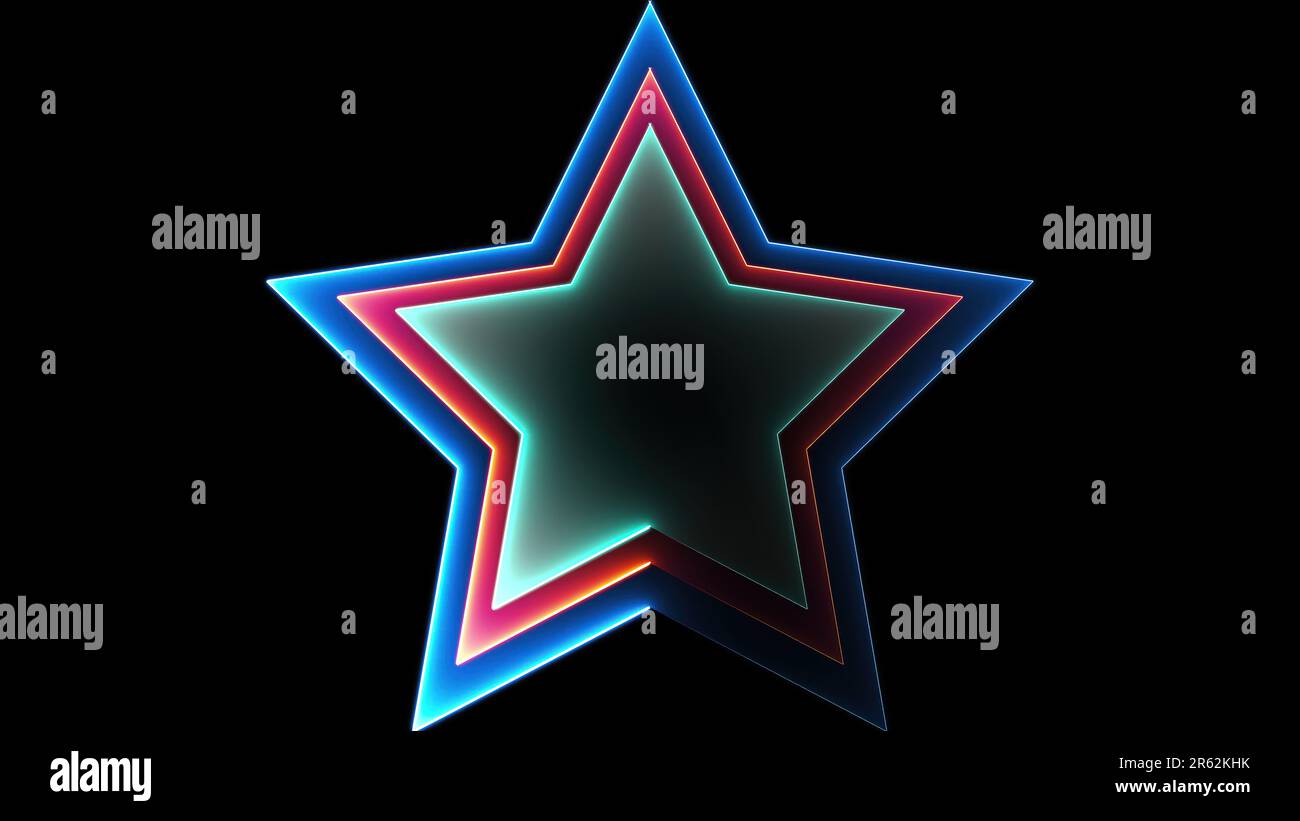 Abstract neon star. Computer generated 3d render Stock Photo - Alamy