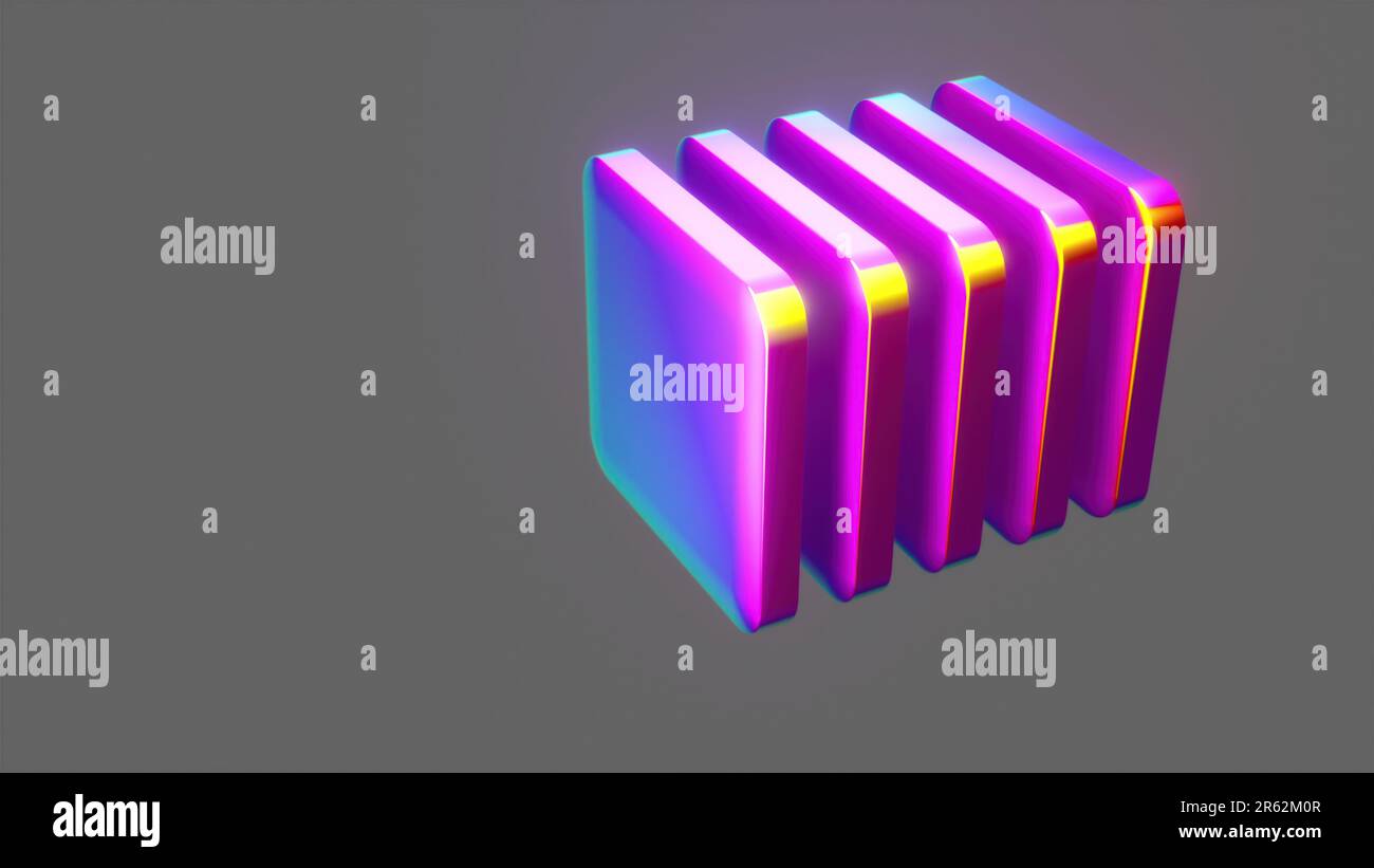 Abstract rainbow rectangles. Computer generated 3d render Stock Photo ...