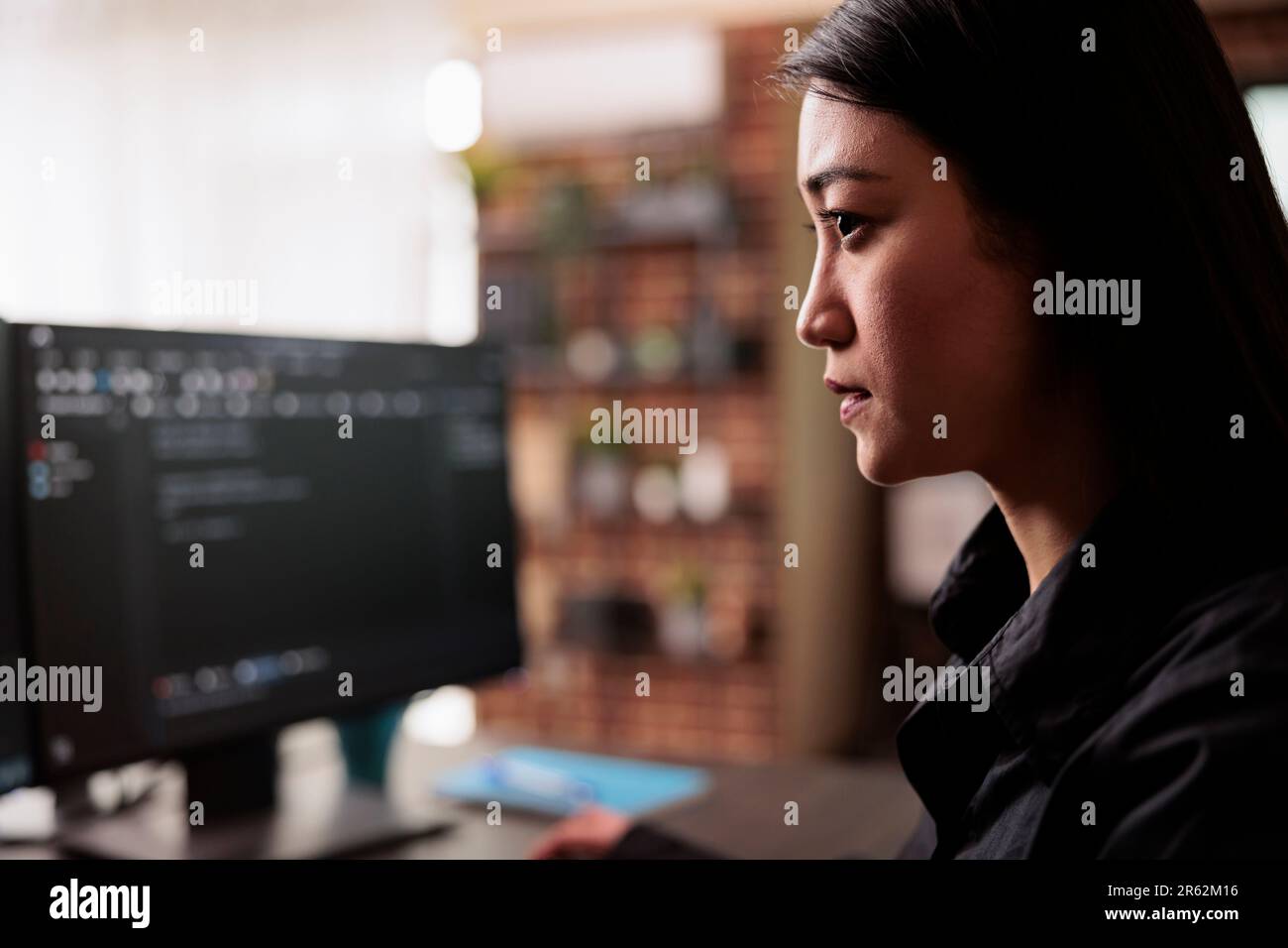 System Engineer Writing Html Code And Javascript On Terminal Window Working With Computer