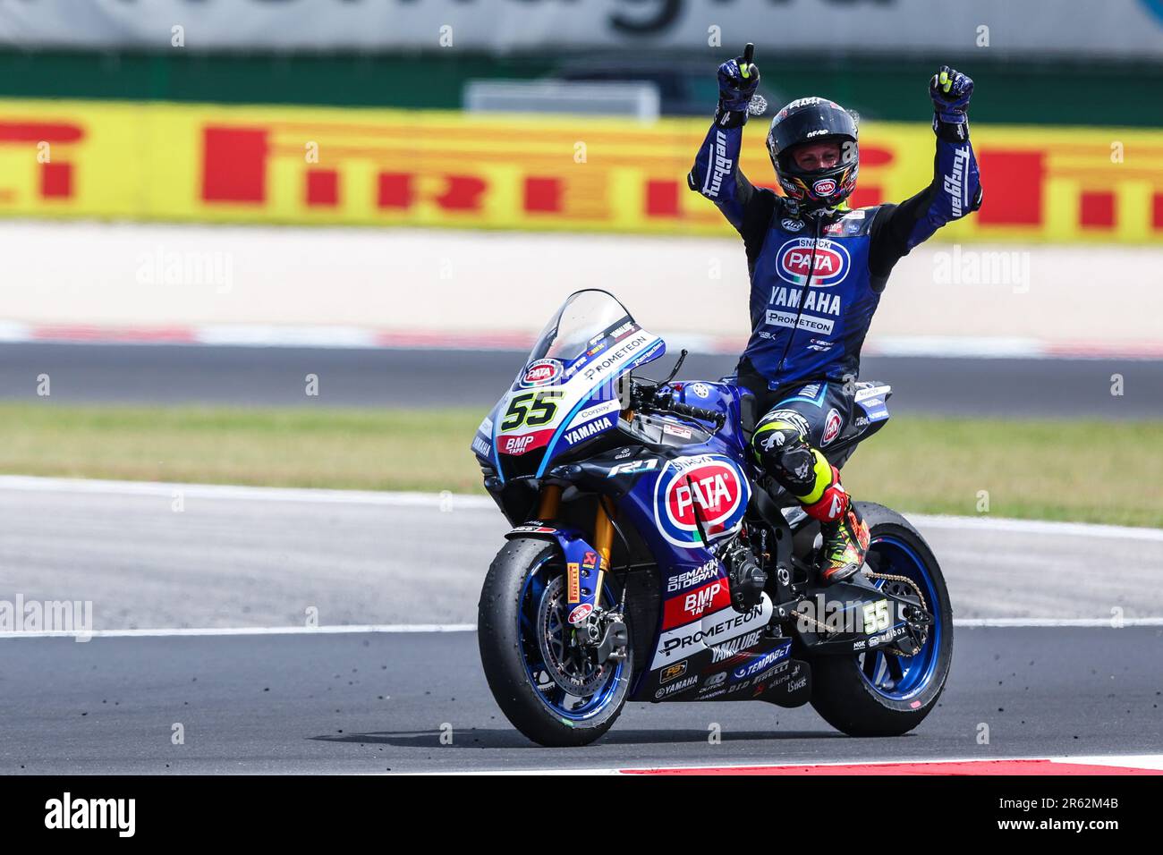 Andrea Locatelli of Pata Yamaha Prometeon WorldSbk with Yamaha YZF R1 ...