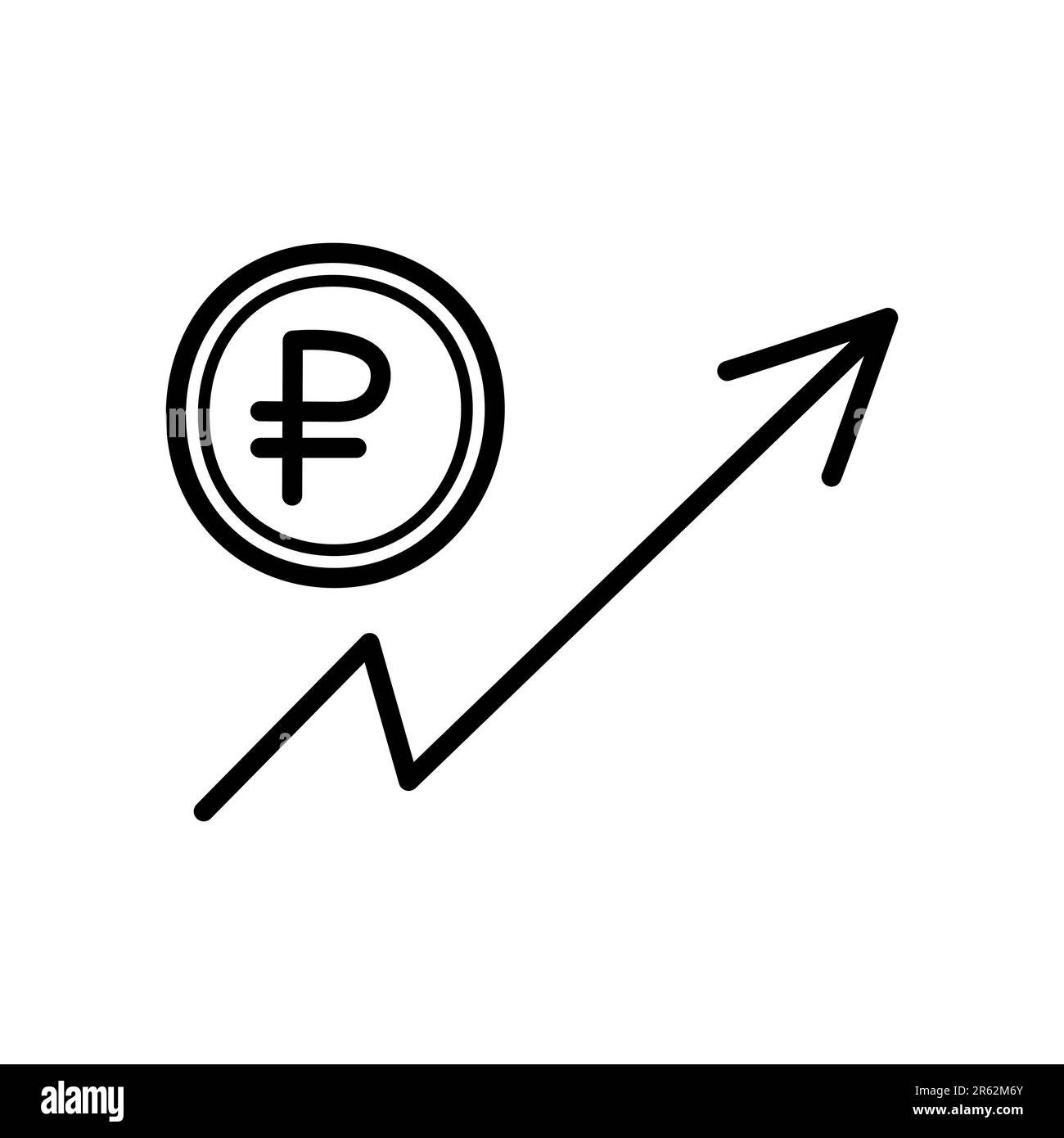 Russian ruble. Currency growth. Financial and economy concept. Hand ...