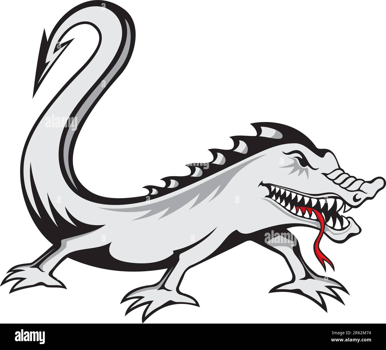 Evil lizard tattoo isolated on white background Stock Vector Image ...