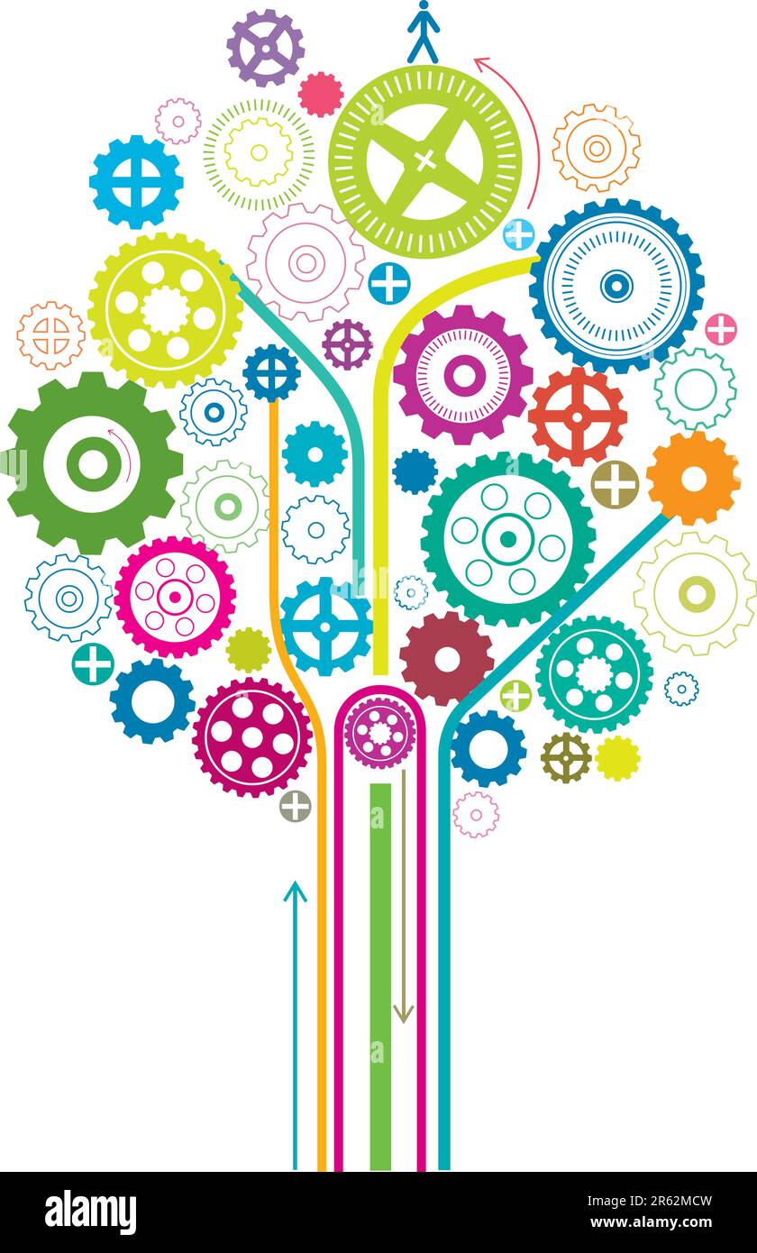 Creative gear tree pattern design Stock Vector Image & Art - Alamy