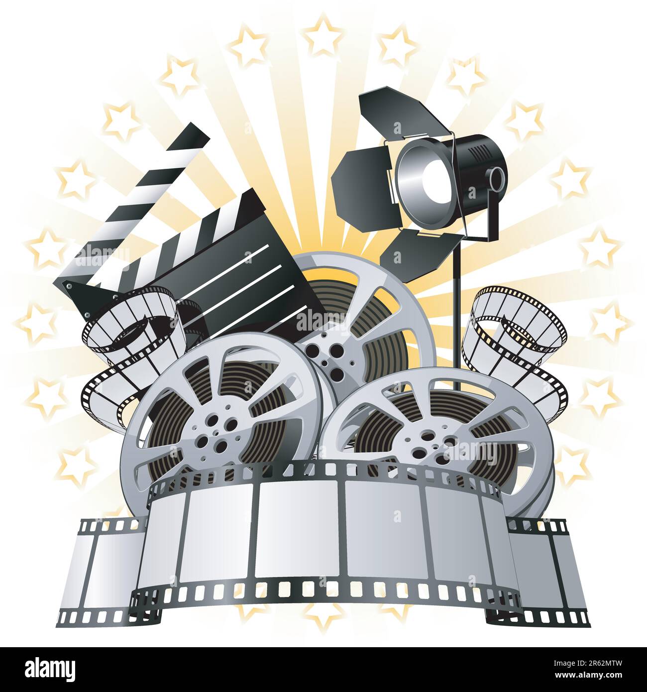 Film Premiere poster with Film Reels and Film Slate Stock Vector Image ...