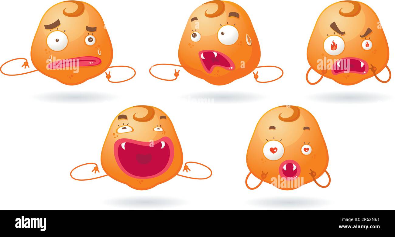 Five cute expression pattern design Stock Vector Image & Art - Alamy